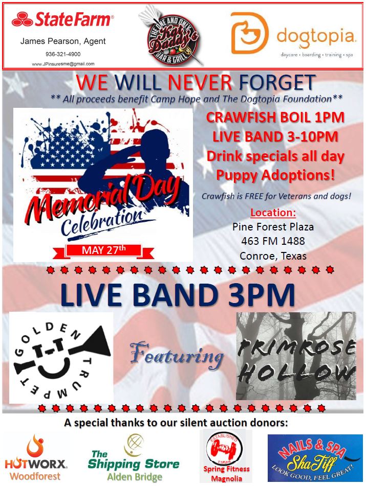 Memorial Day Charity Event Monday May 27th HELP US RAISE MONEY FOR OUR ...