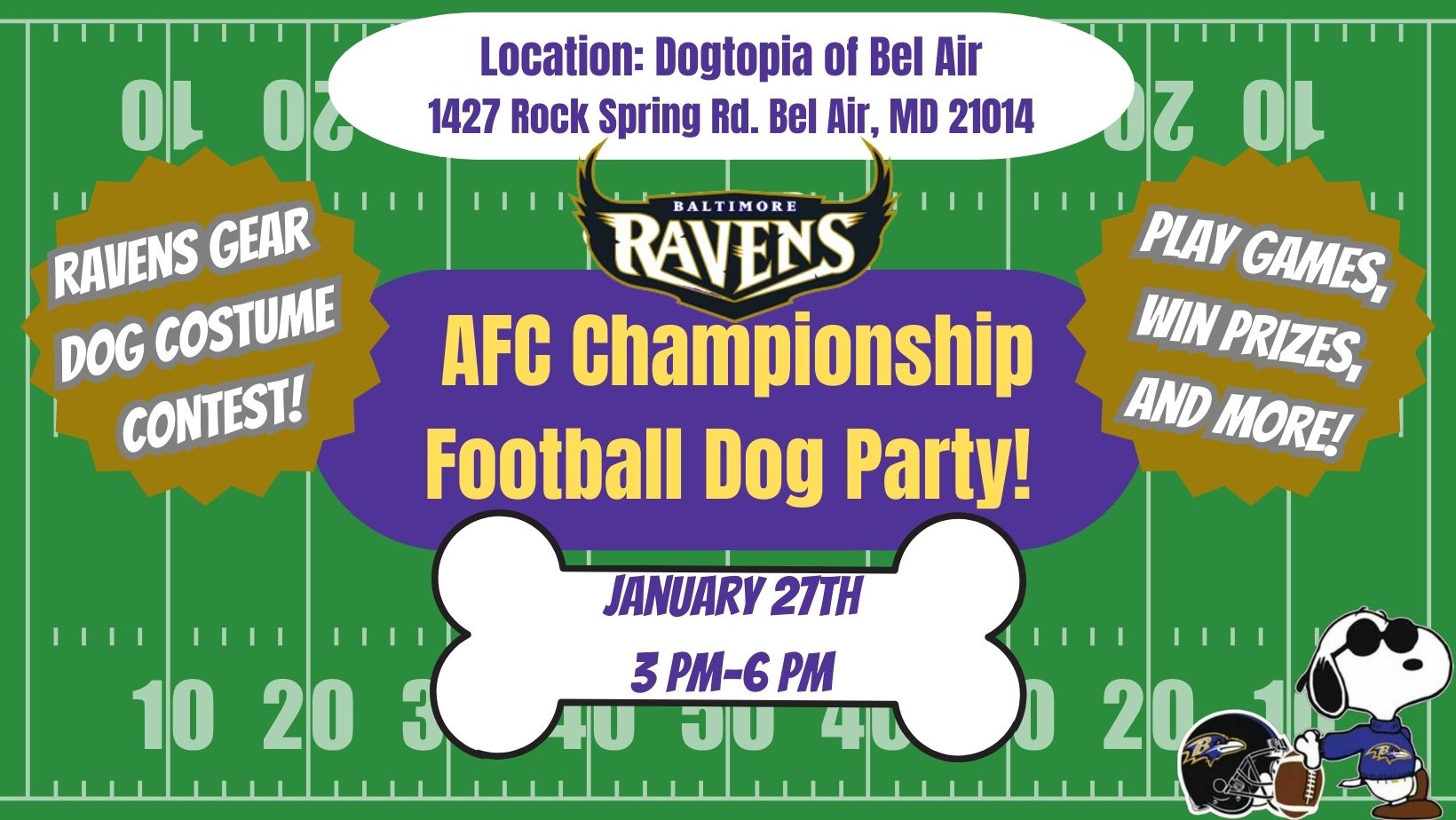 Ravens AFC Championship Football Dog Party! - Bel Air