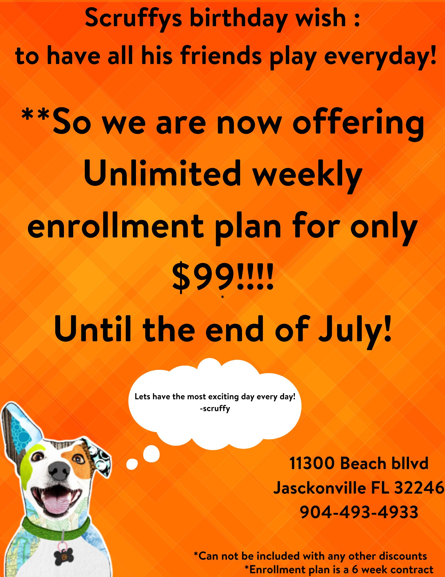 Scruffys Birthday wish - Jacksonville Beach Boulevard