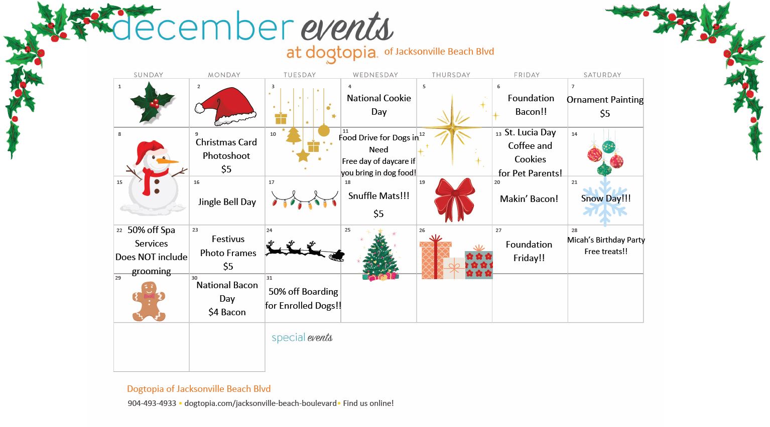 December Calendar - Jacksonville Beach Boulevard