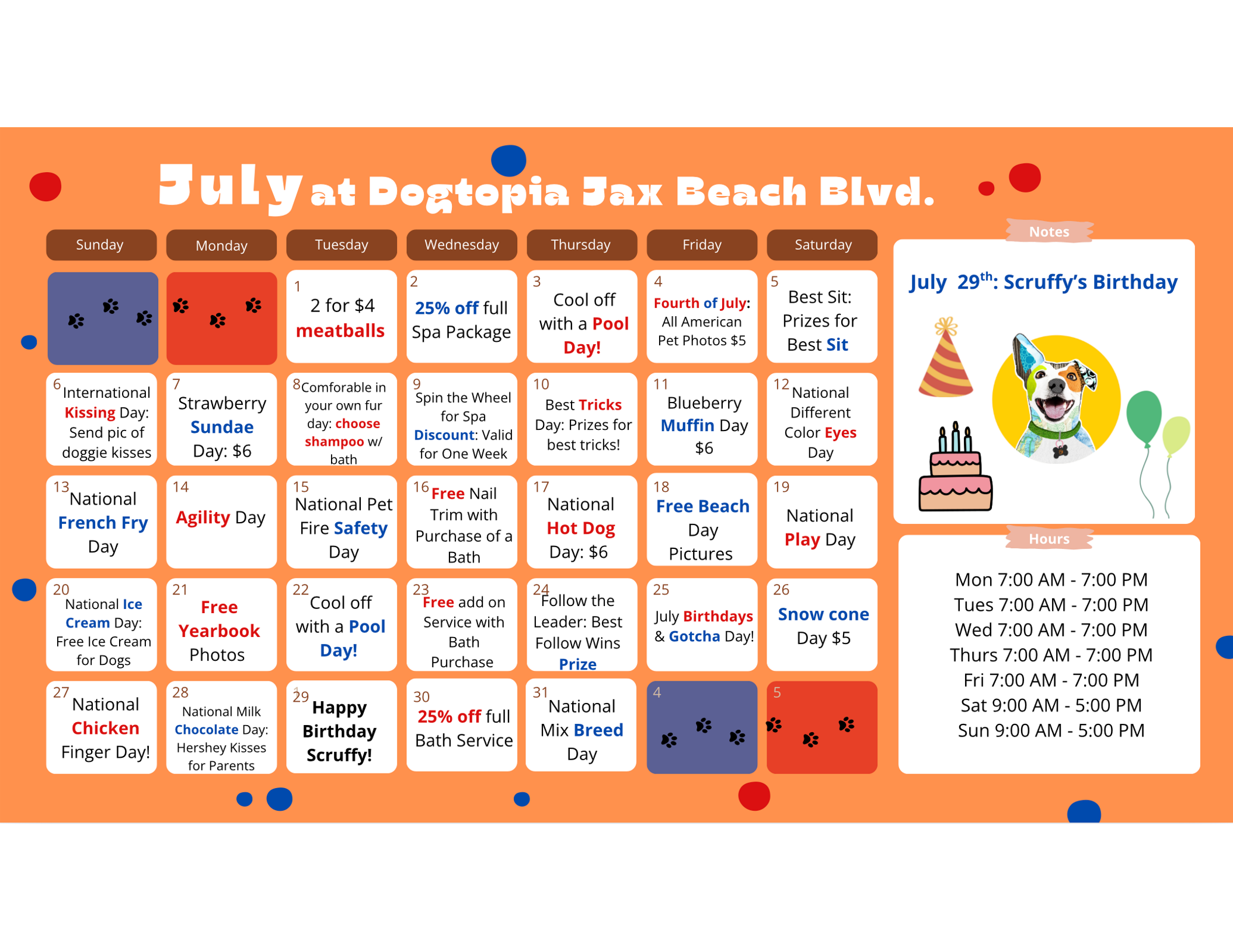 July Calendar of Events - Jacksonville Beach Boulevard